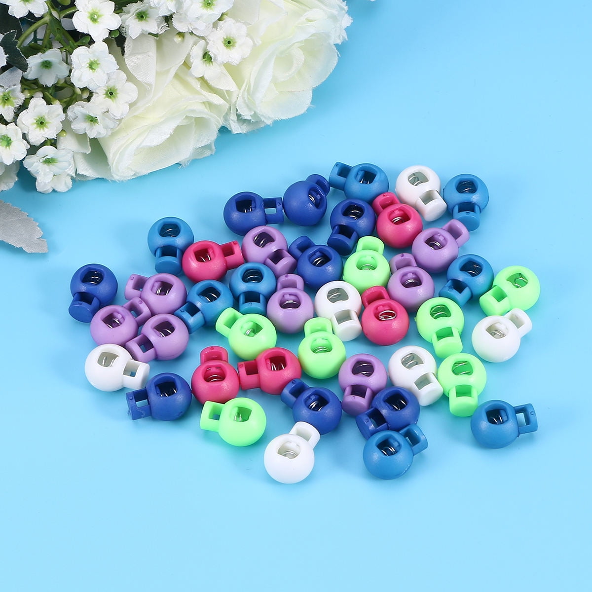 Toyvian 60Pack Hardware Climbing Buckle Assorted Color Plastic Spring ...