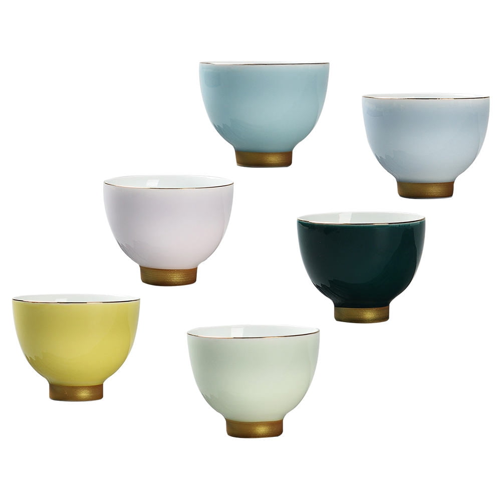 Toyvian 6-Piece Assorted Color Tea Cups Set - Unique Drinking Mugs for ...