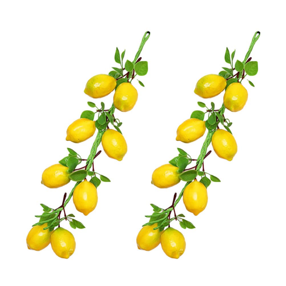 Toyvian Artificial Lemon String Garland 2 Bunches Fake Lemon Fruits ...