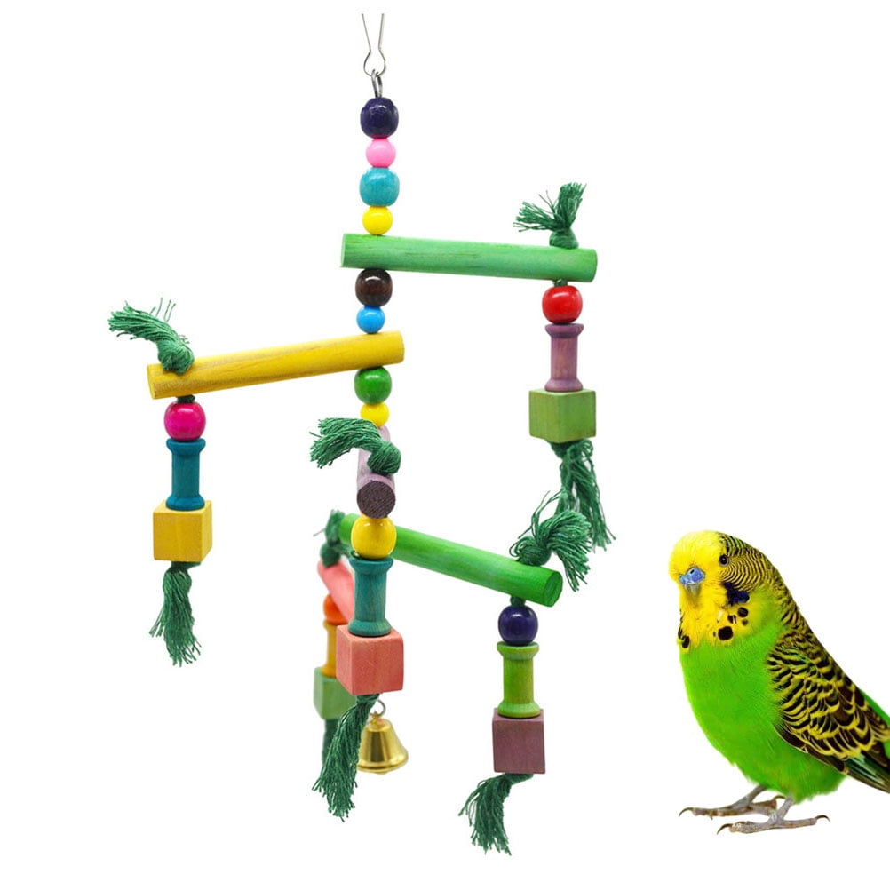 Toyvian Bird Climbing Swing Parrot Swing Ladder Wood Skill Development ...