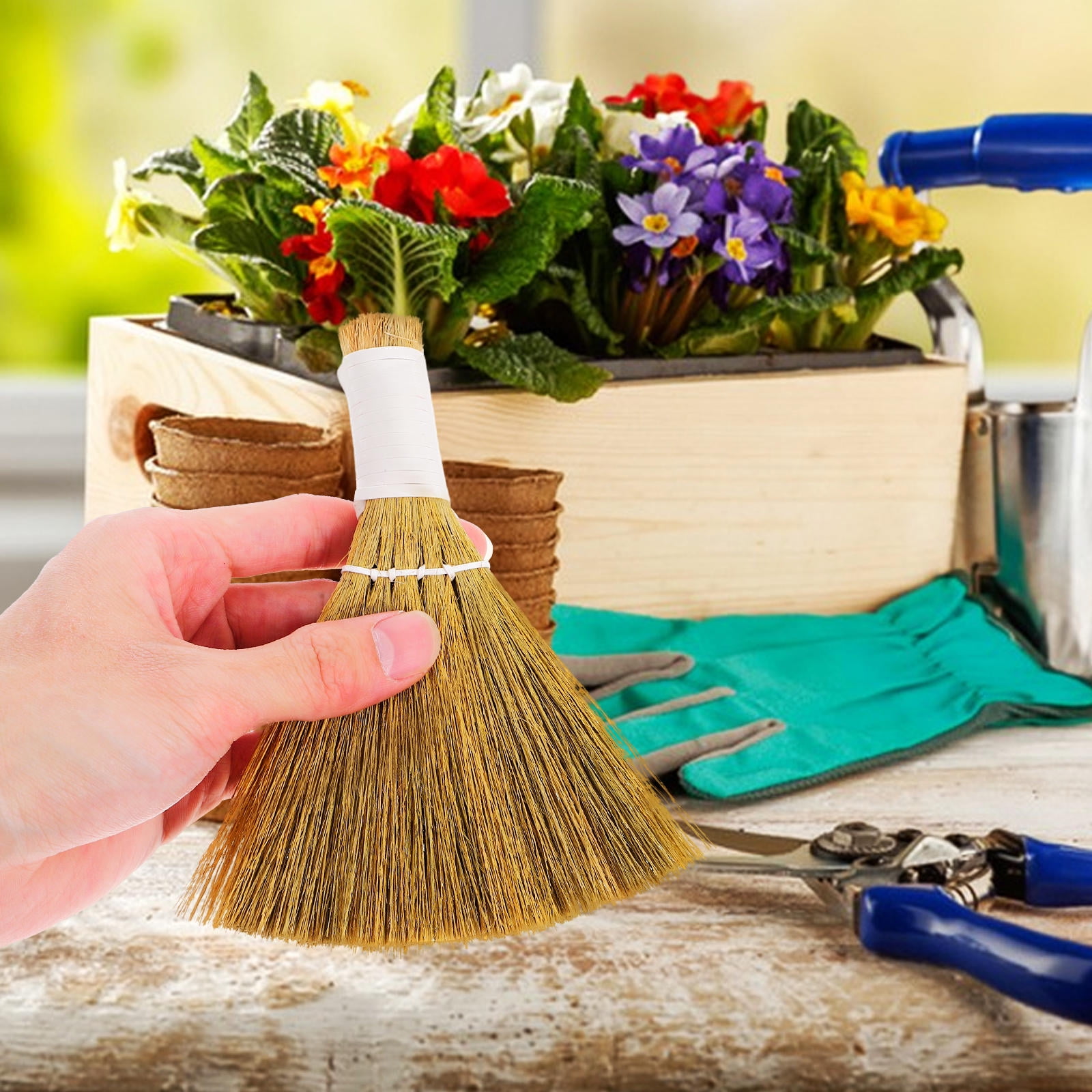 Toyvian Compact Hand Held Broom White Soft Material for Home Car Office ...