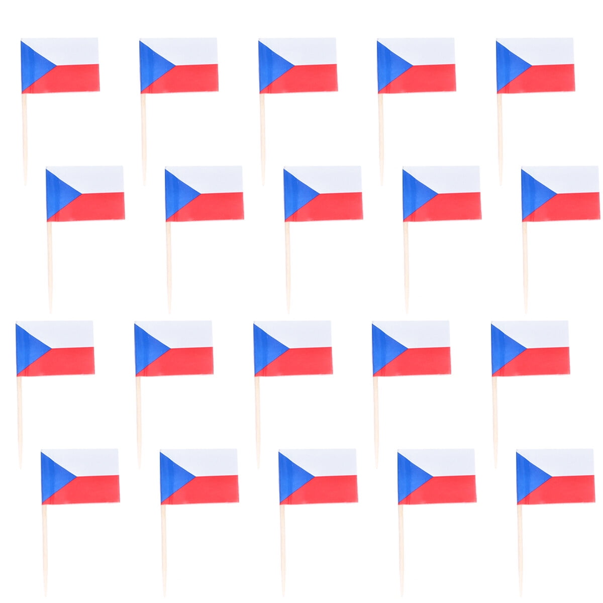 Toyvian Czech Republic Flag Cupcake Toppers Food Toothpicks for ...