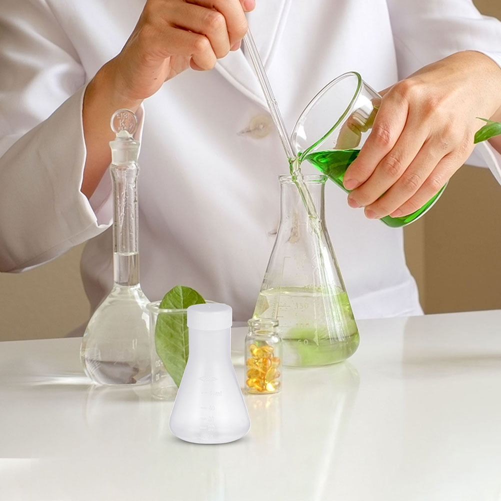 Toyvian Erlenmeyer Flask Set Conical Standard Scale Line Solid Base ...