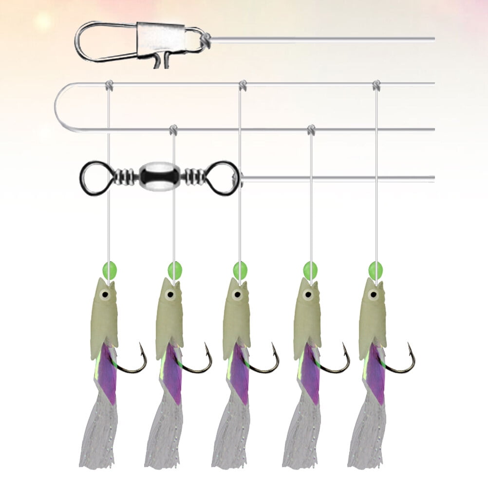 Toyvian Professional Carbon Steel Luminous Fishhook with 5 in 1 Multi ...