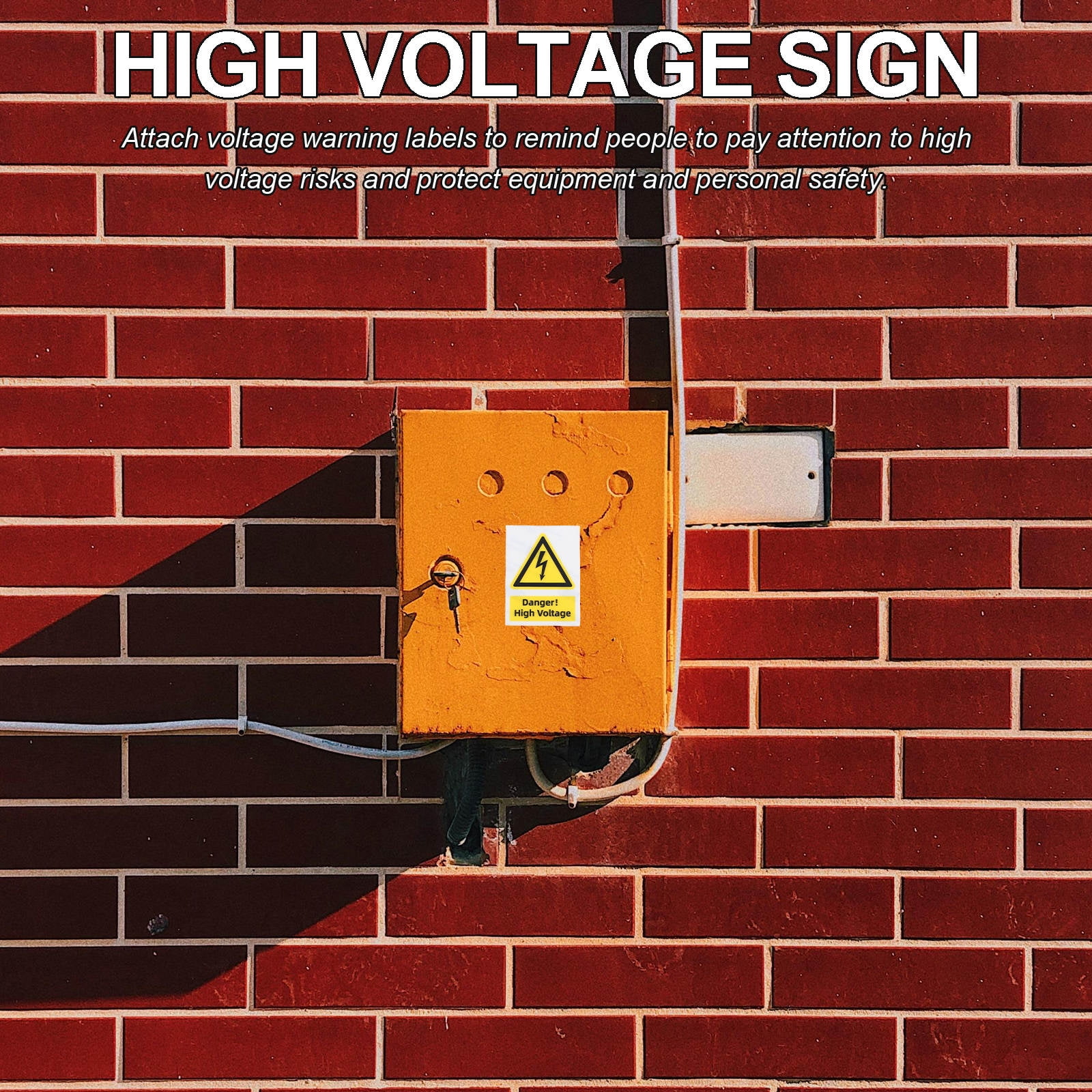 Toyvian High Voltage Caution Sticker Electrical Safety Sign Water ...
