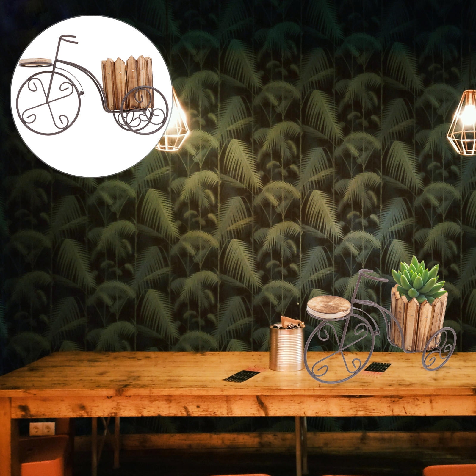 Toyvian Iron Flower Pot Bike Plant Stand Rustic Style 1Pack - Walmart.com