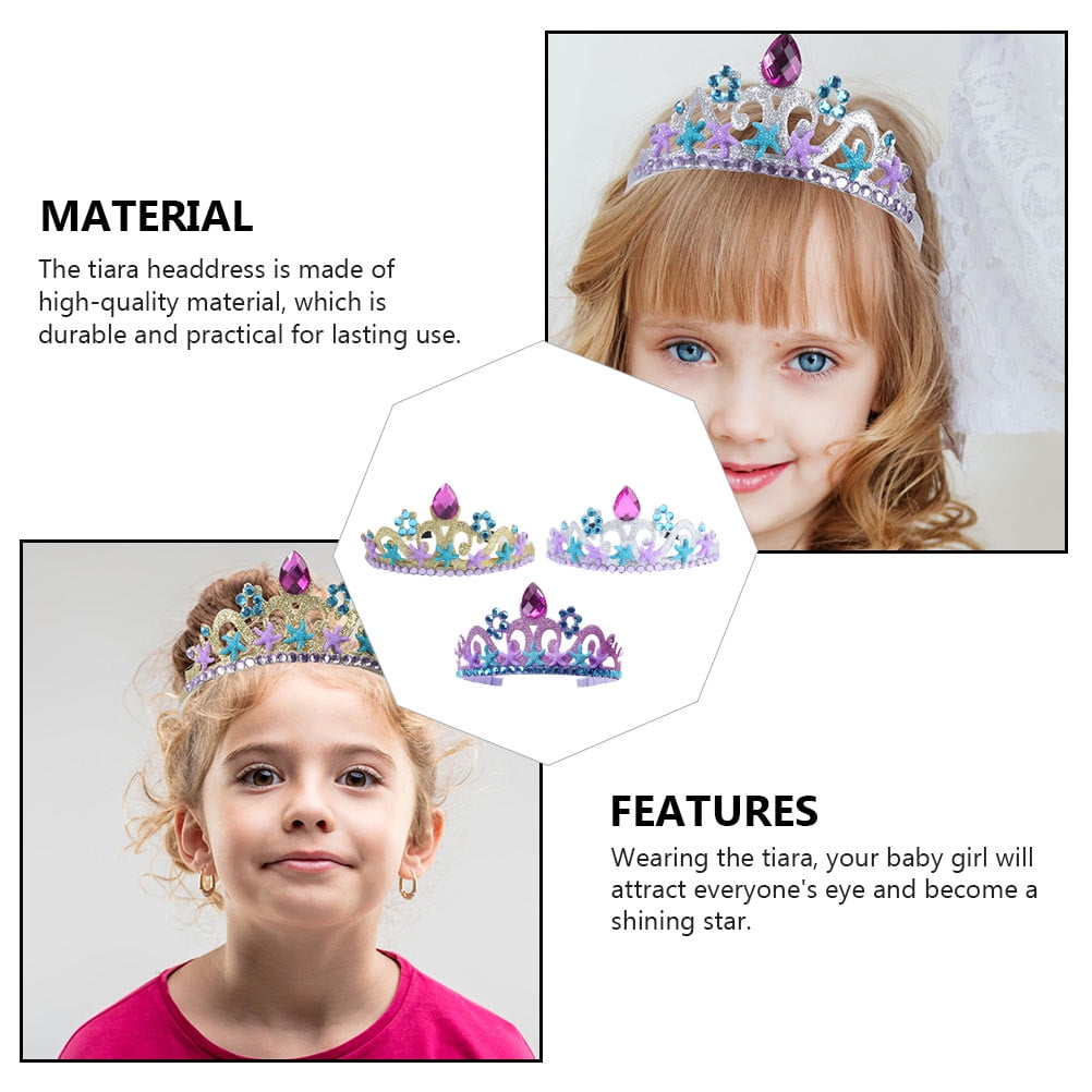 Toyvian Crowns for Girls Delicate Tiara Silver Non-woven Cloth 3pcs - Walmart.com