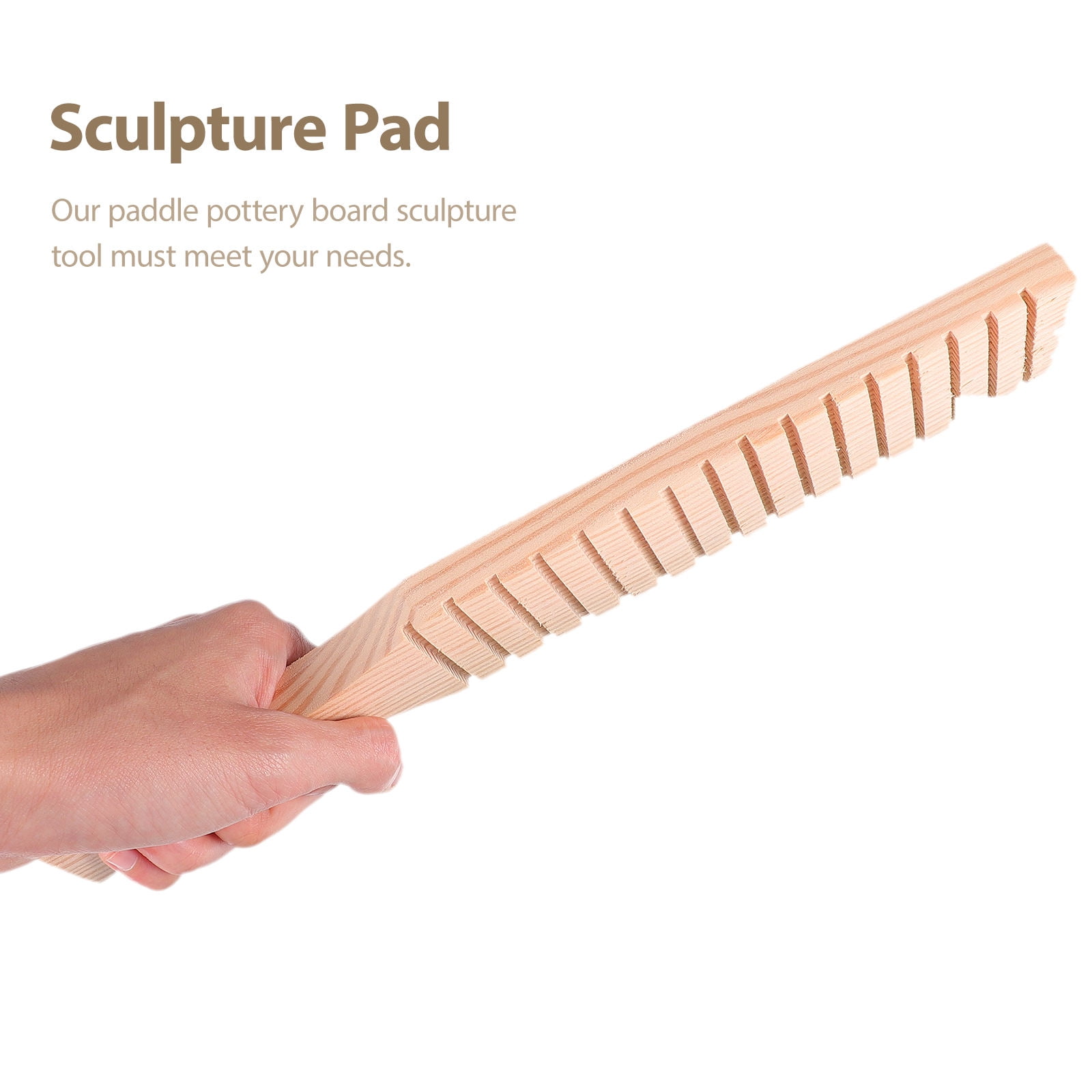 Toyvian Khaki Clay Sculpture Tool Accessories with Natural Wood ...