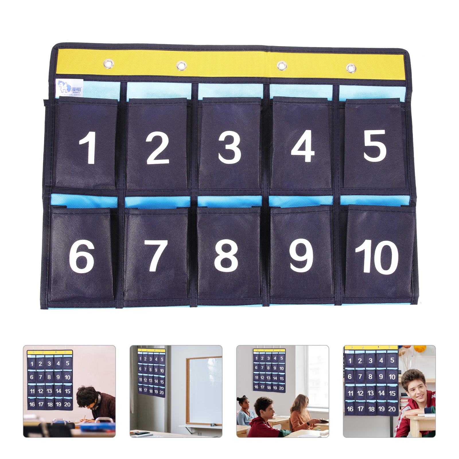 Toyvian Numbered Pocket Organizer For Classroom - 30 Pockets Hanging ...