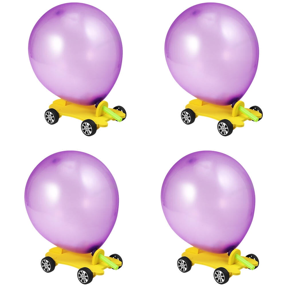 Toyvian Orange EVA Balloon Recoil Toy Kit Powered Car for Kids Playing ...