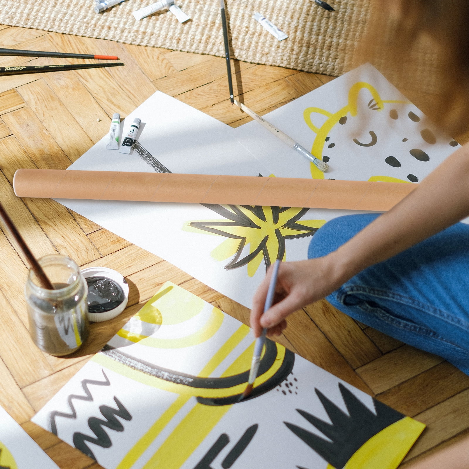 Toyvian Painting Tube Portable Poster Storage Tube Paper Storage Tube ...