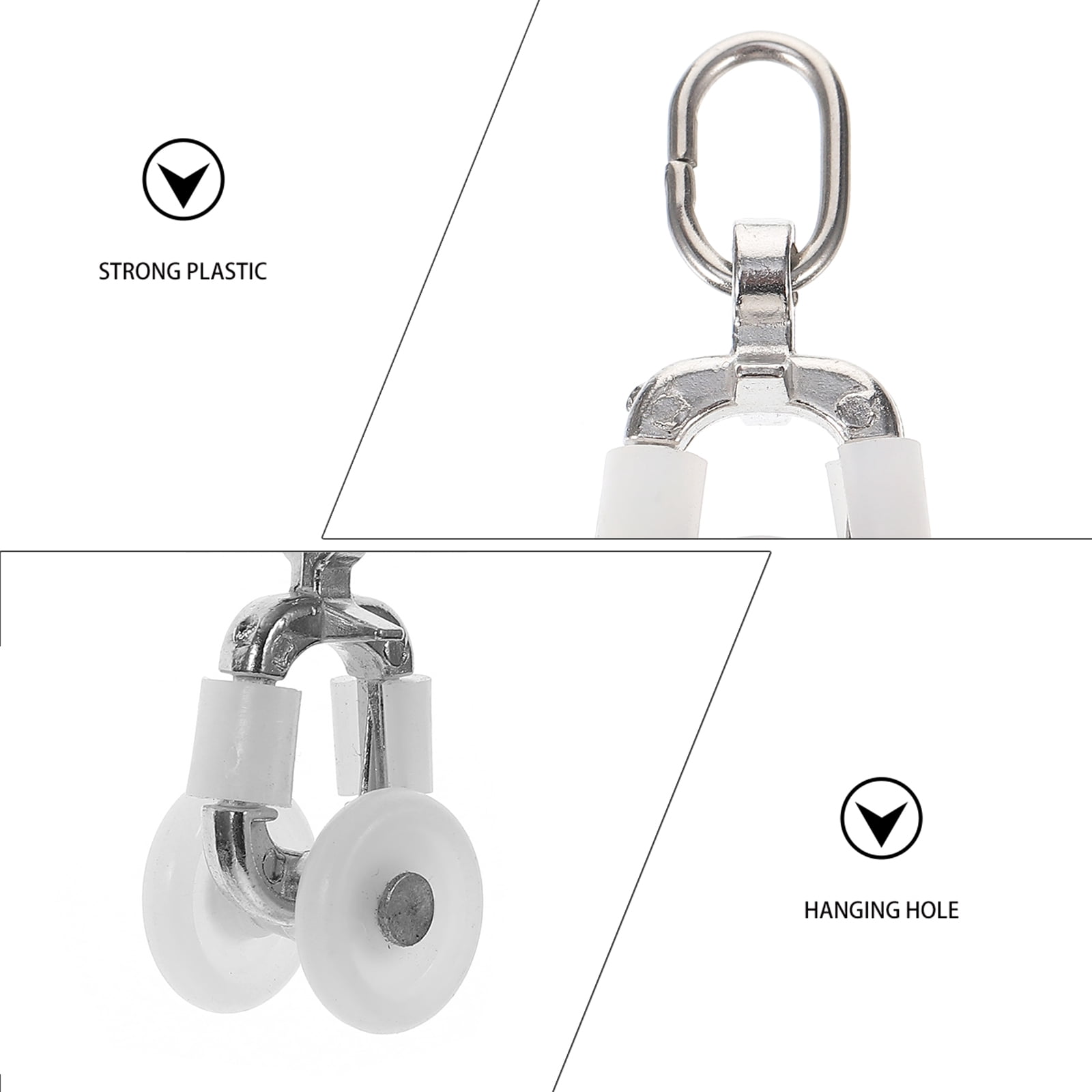 Toyvian Plastic Sliding Wheel,60 Pcs Premium Curtain Track Rollers ...