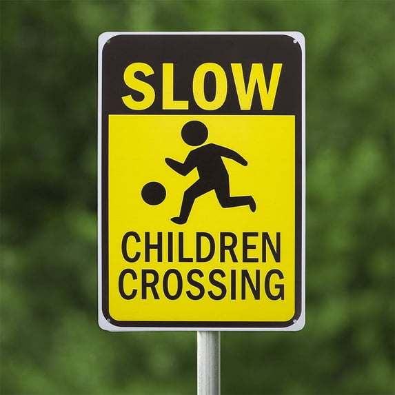 Toyvian Slow Crossing Road Sign for Residential Area Caution and Safe ...