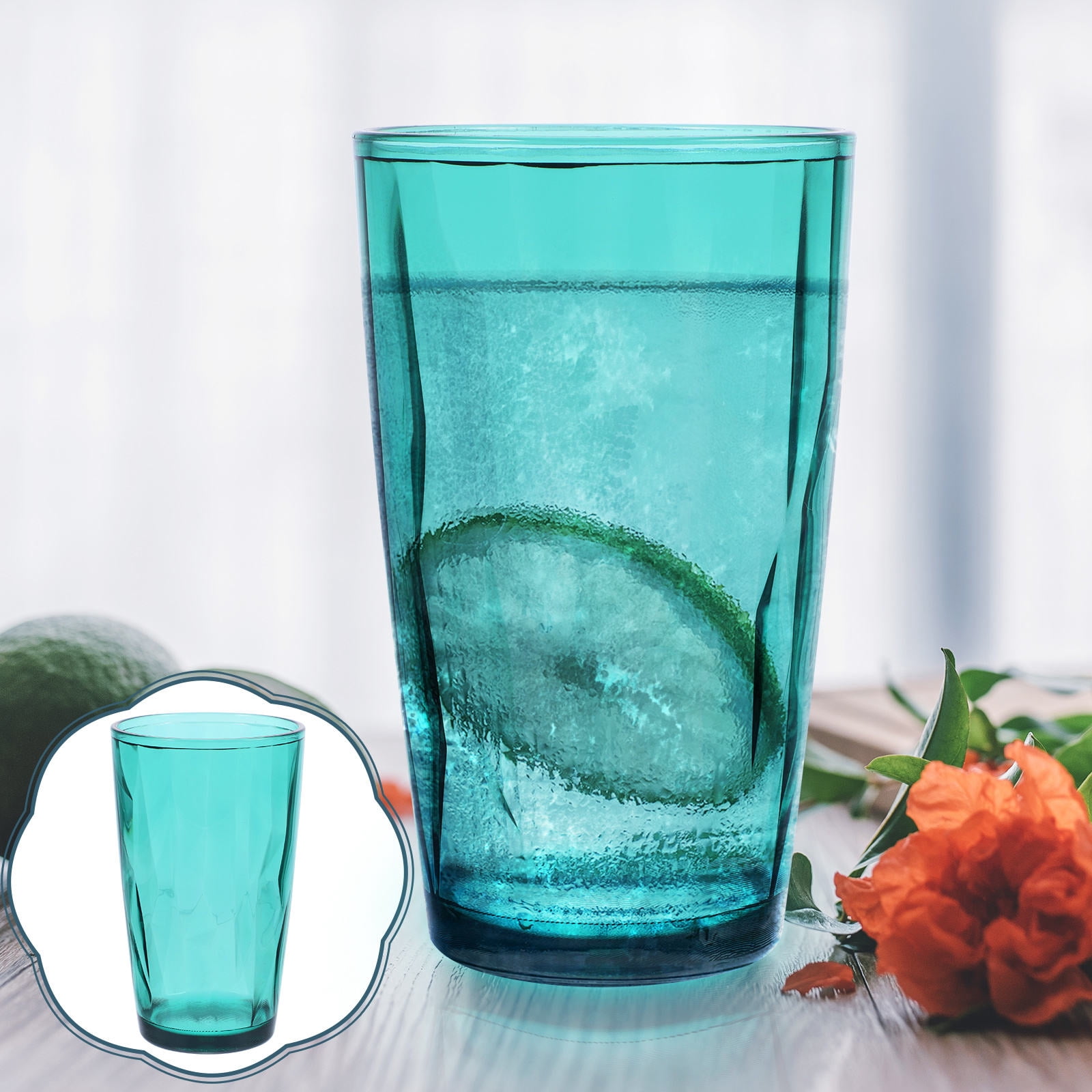 Toyvian Green Acrylic Tea Cup Clear Drinking Cup for Home Office and ...