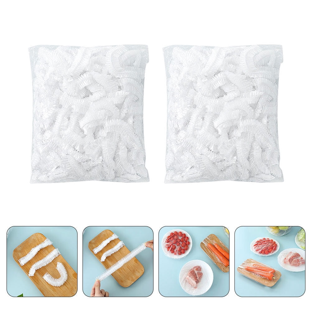 Toyvian 200pcs White Plastic Food Covers for Kitchen Use Disposable ...