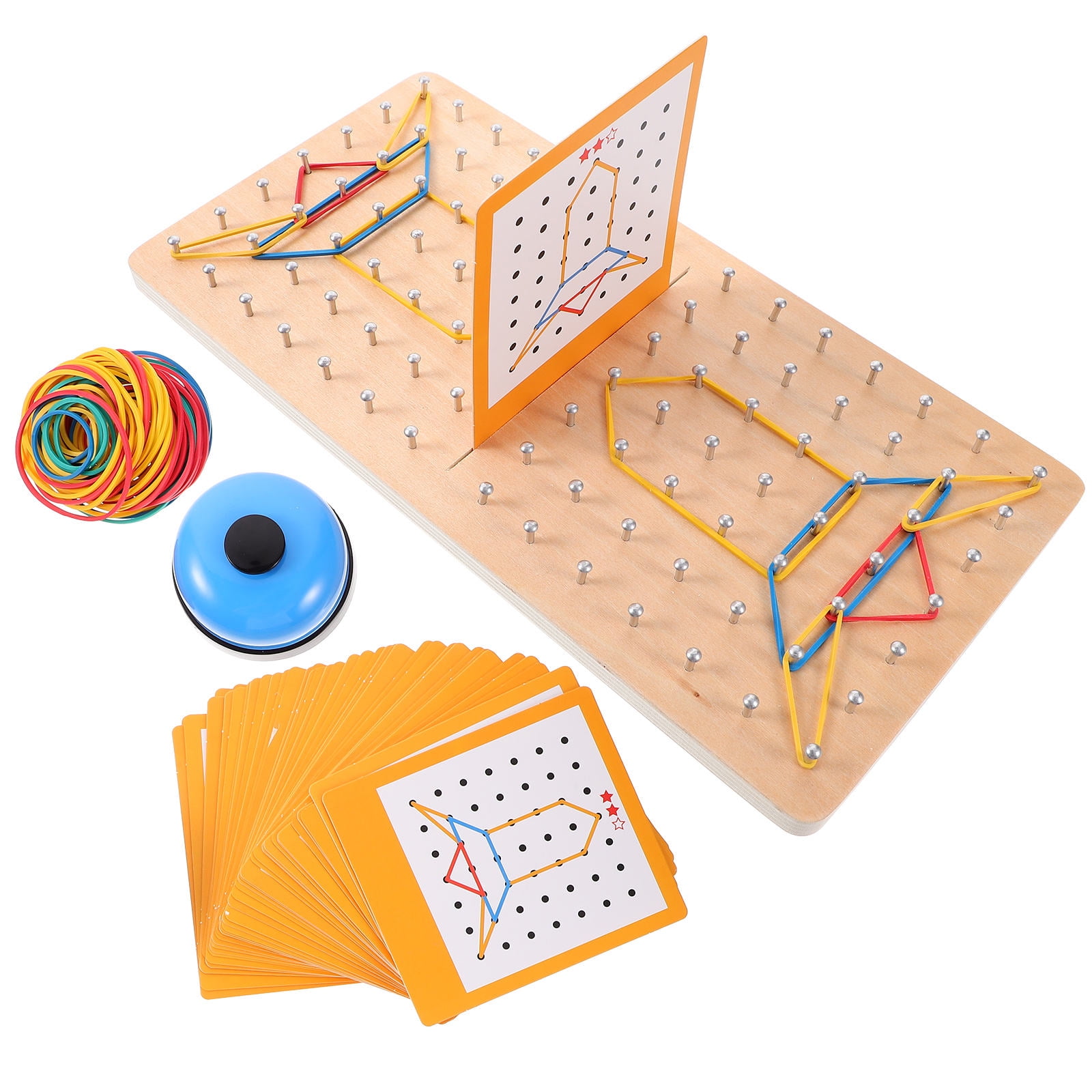 Toyvian Wooden Geoboard Educational Toy for Kids to Learn Geometric ...