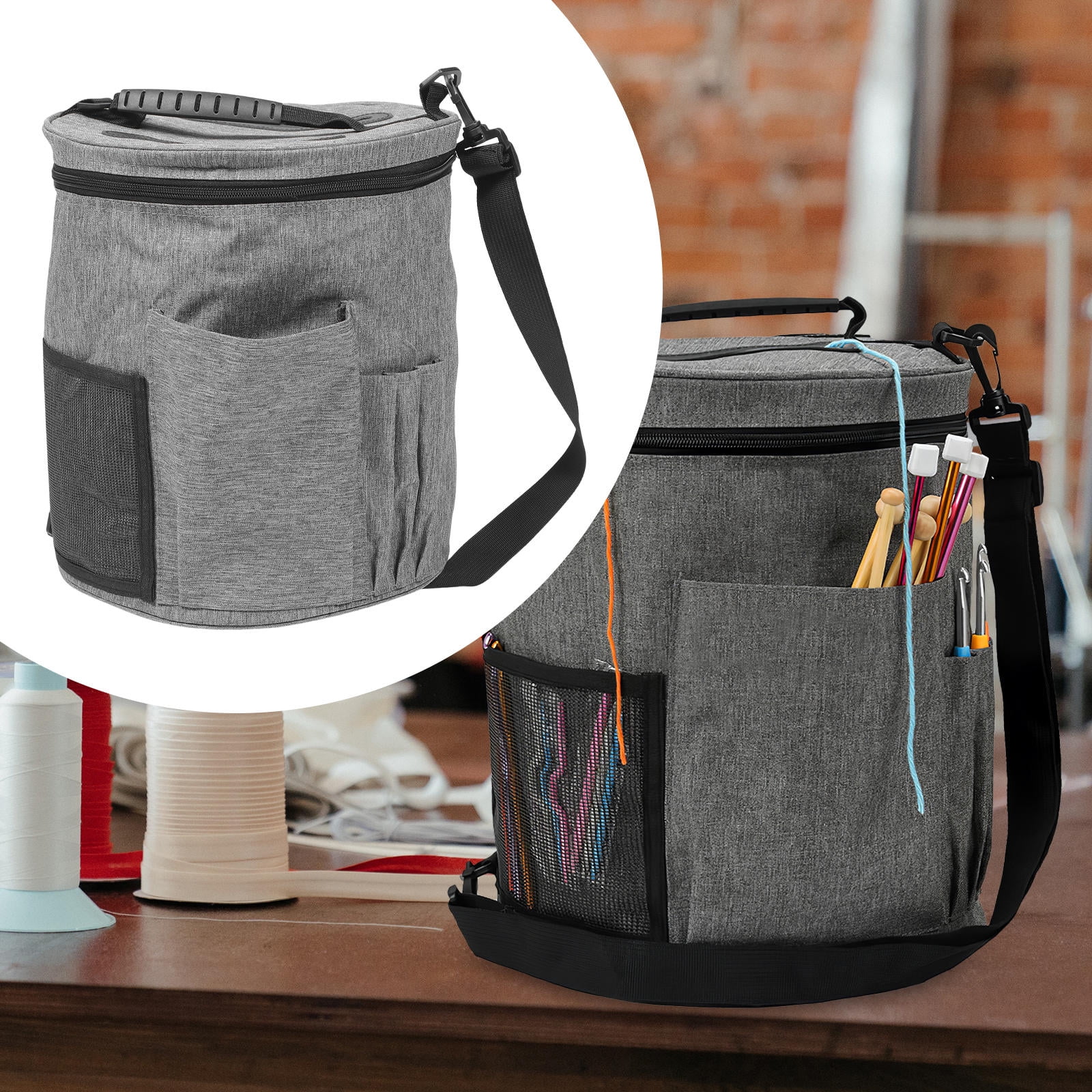 Toyvian Knitting Yarn Organizer Woolen Yarn Container Grey 1Set ...