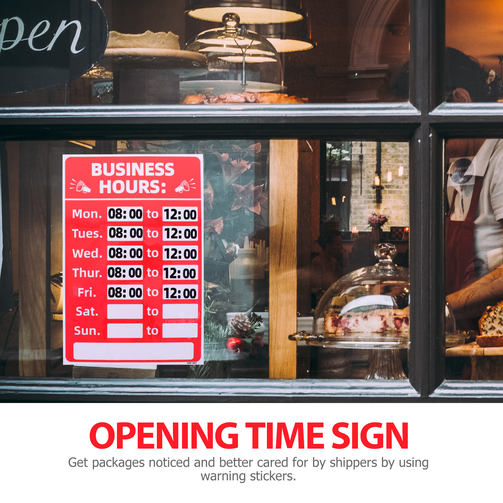 Toyvian Practical Design Business Hours Sign 2Pcs 12X8X0.04In For ...