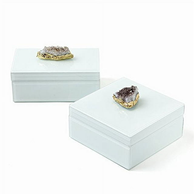 Tozai Home - Hinged Trinket Box Set - Amethyst Geode - Walmart.com