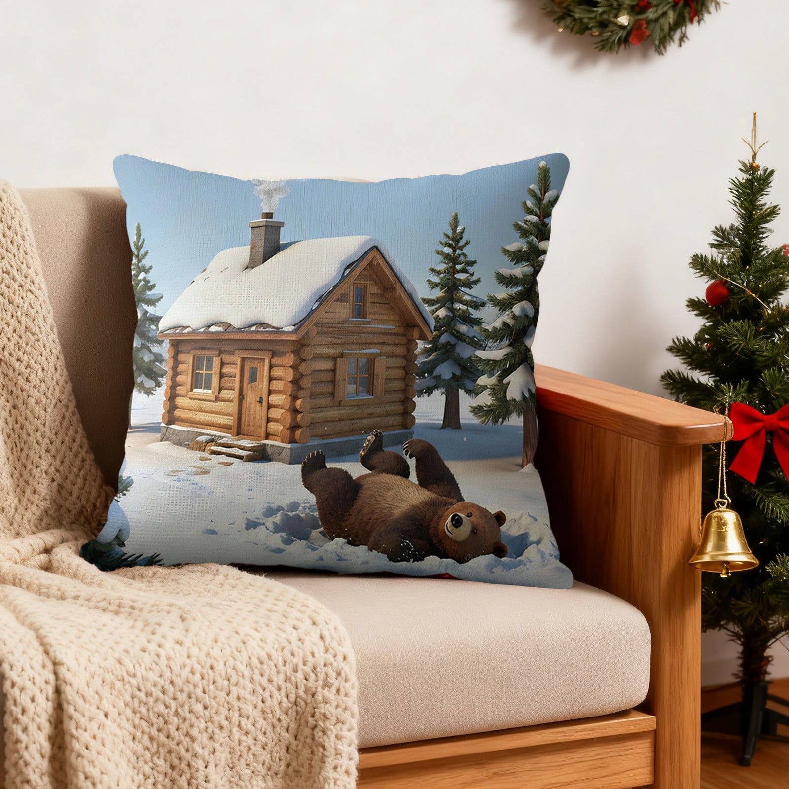 TozuoyouZ Single Christmas Print Pillow Cover 17.7x17.7 Inches, Soft ...