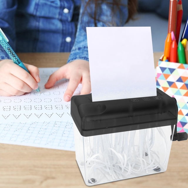 Tozuoyouz Desktop Hand Cranked File Shredder A6 Mini Strip Shredder For ...
