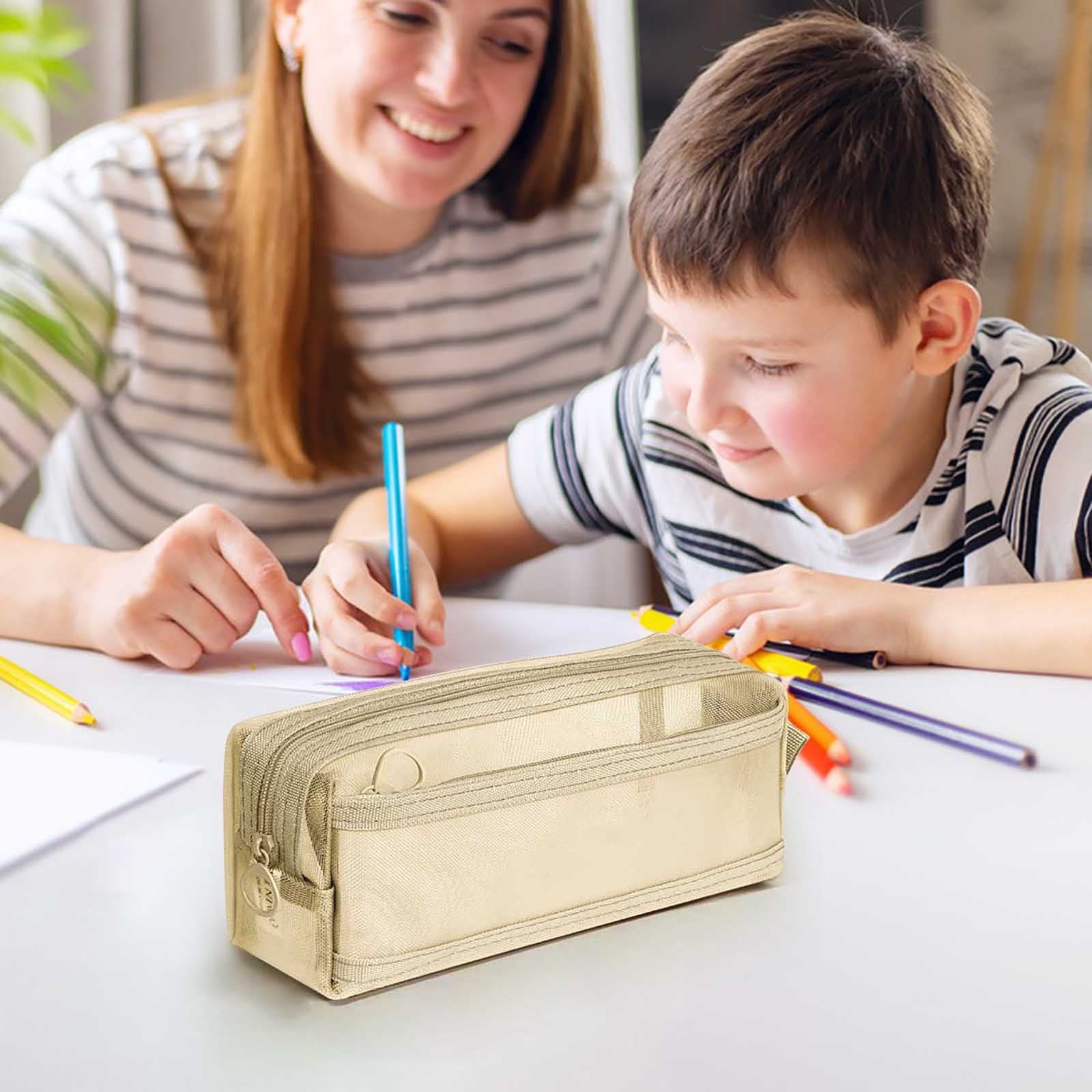 Tozuoyouz Double Layered Transparent Mesh Pen Case Beige - Walmart.com