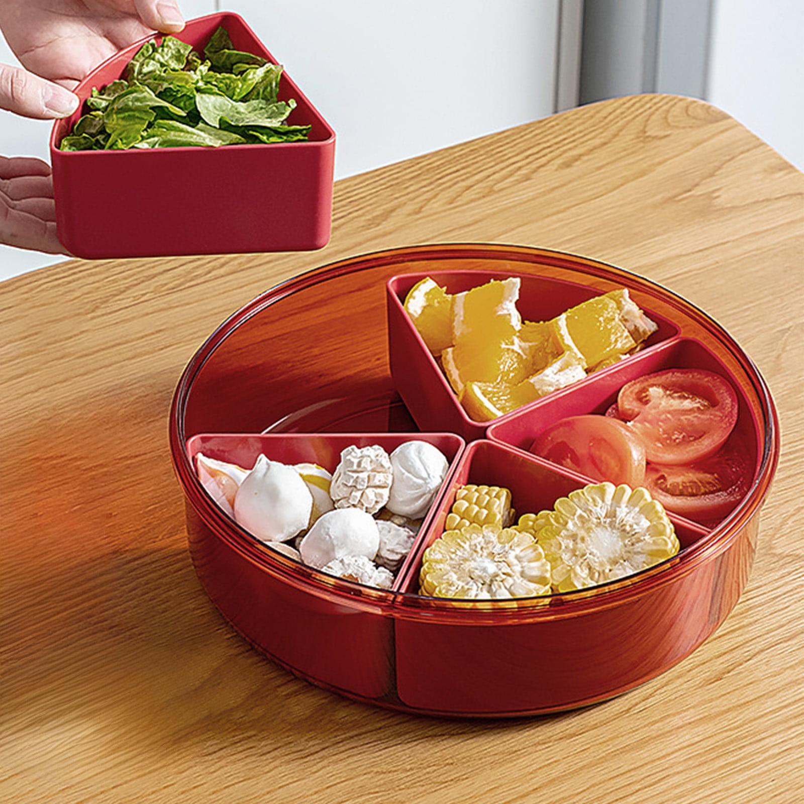 Tozuoyouz Plastic Divided Serving Tray With Lids Snack Fruit Trayfood ...