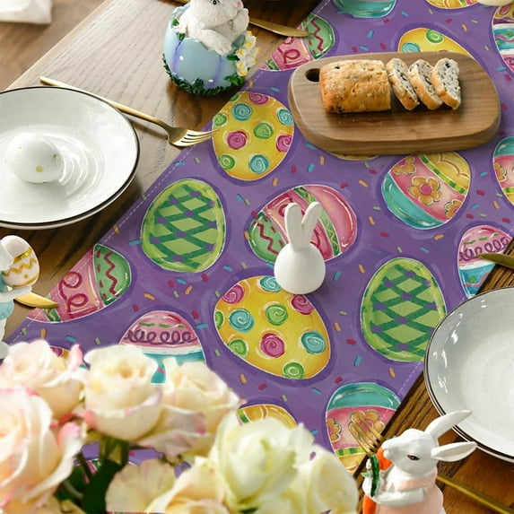 Tozuoyouz Small Easter Egg Table Runner (S), Mini Flax Flag For Side ...