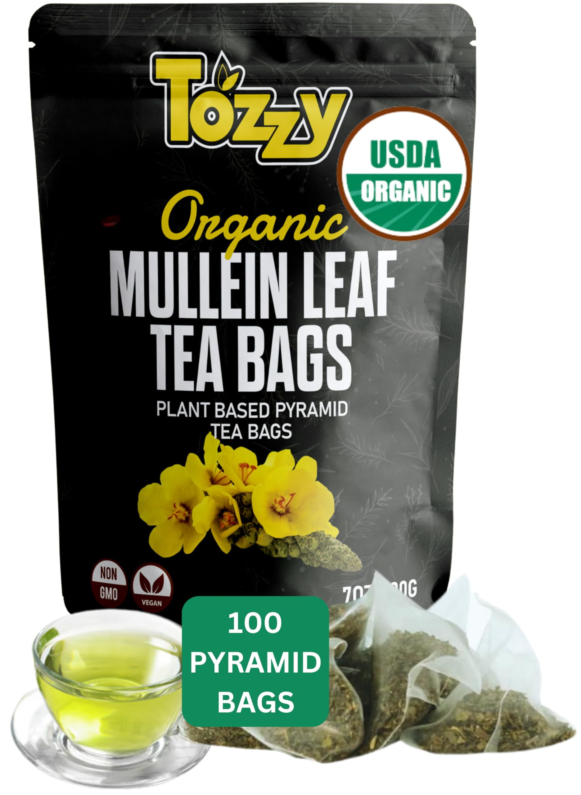 Tozzy Organic Mullein Tea-100 Bags | Lungs & Respiratory Support ...
