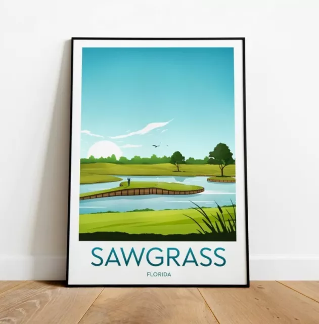 Tpc Sawgrass Print - Florida, Sawgrass Poster, Wedding Gift NO FRAMED POSTER, Home Decor ...
