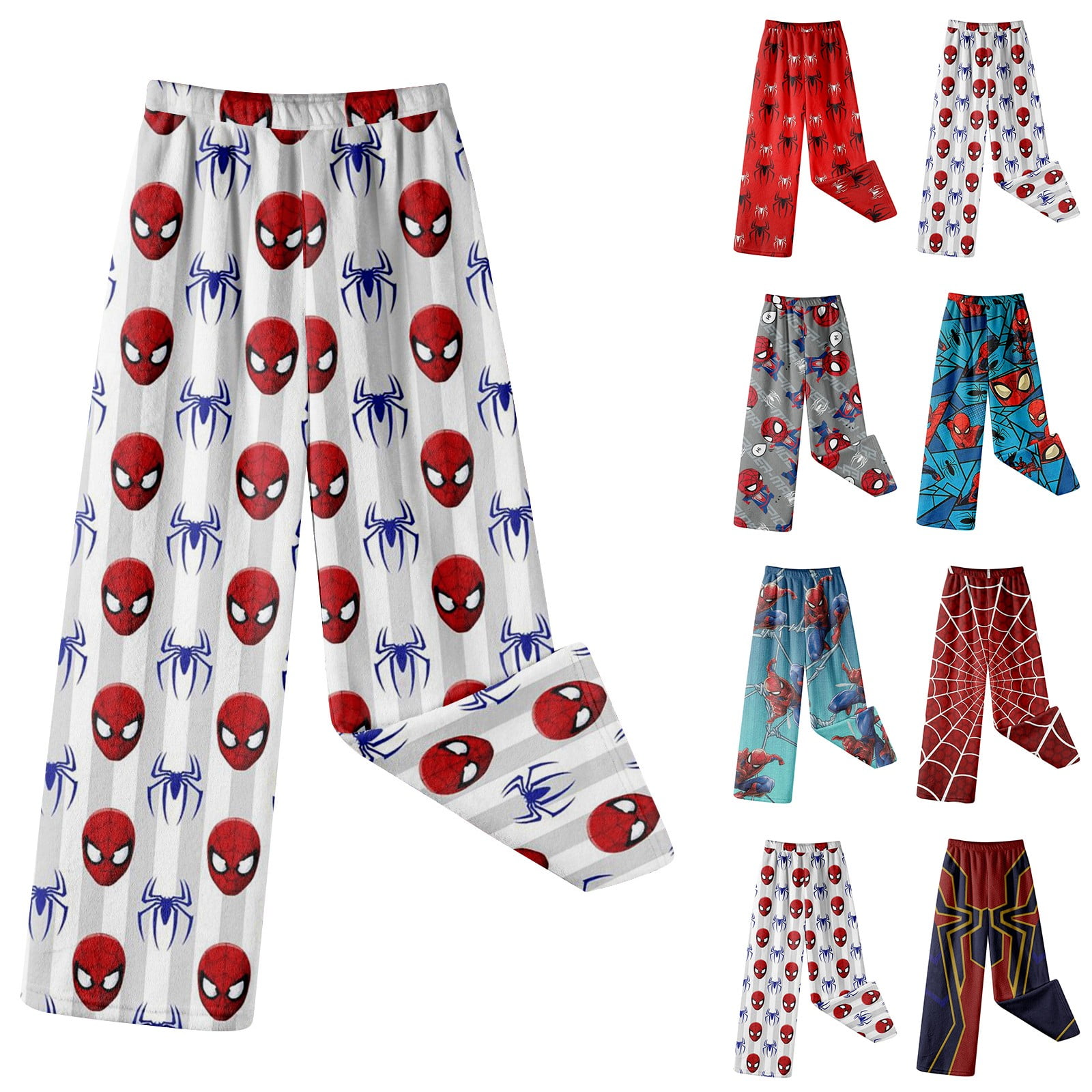 Tplvbz Boys Girls Flannel Spiderman Pajama Pants Holiday Elastic Waist ...