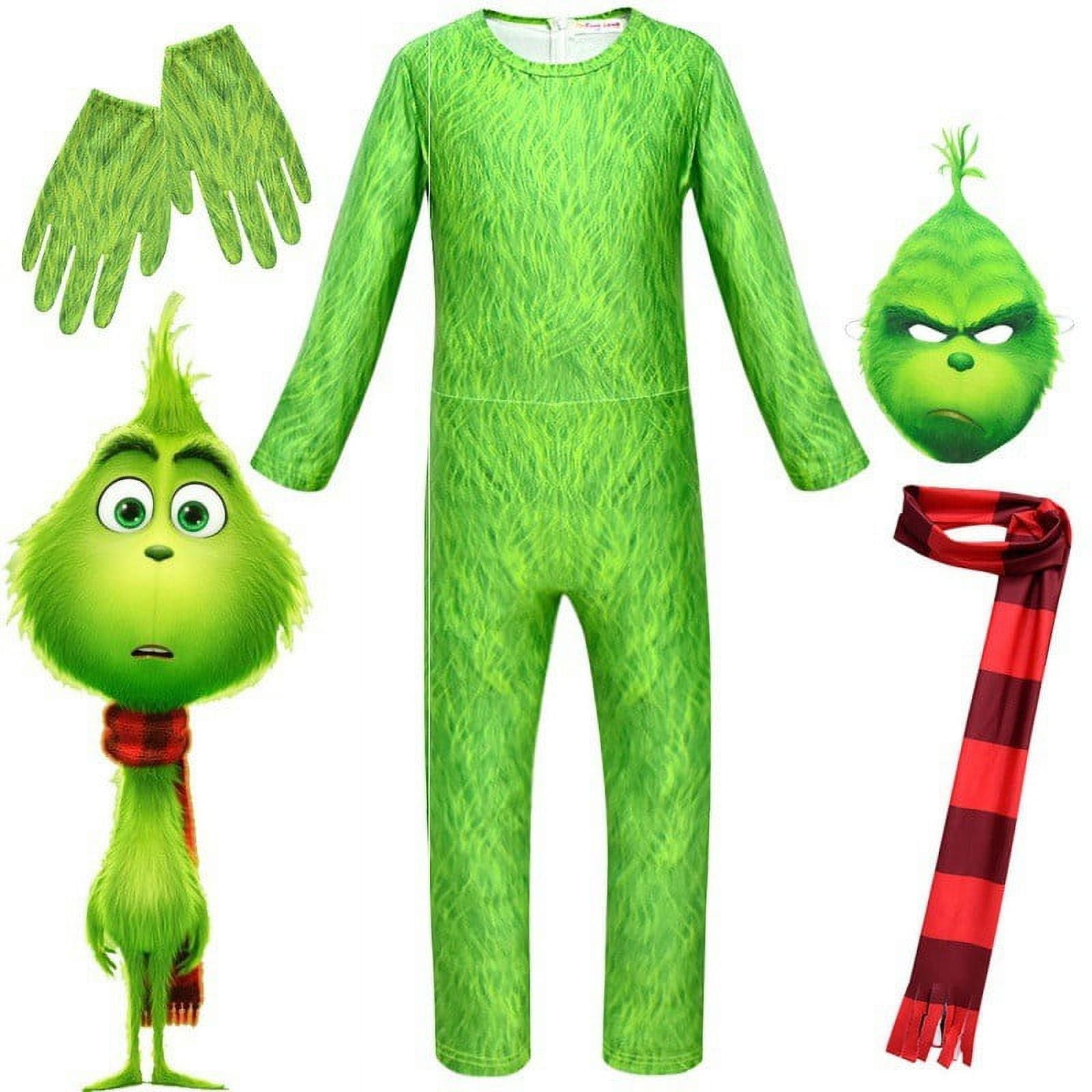 Tplvbz Christmas Halloween Monster Jumpsuit Grinch Costume, Grinch ...