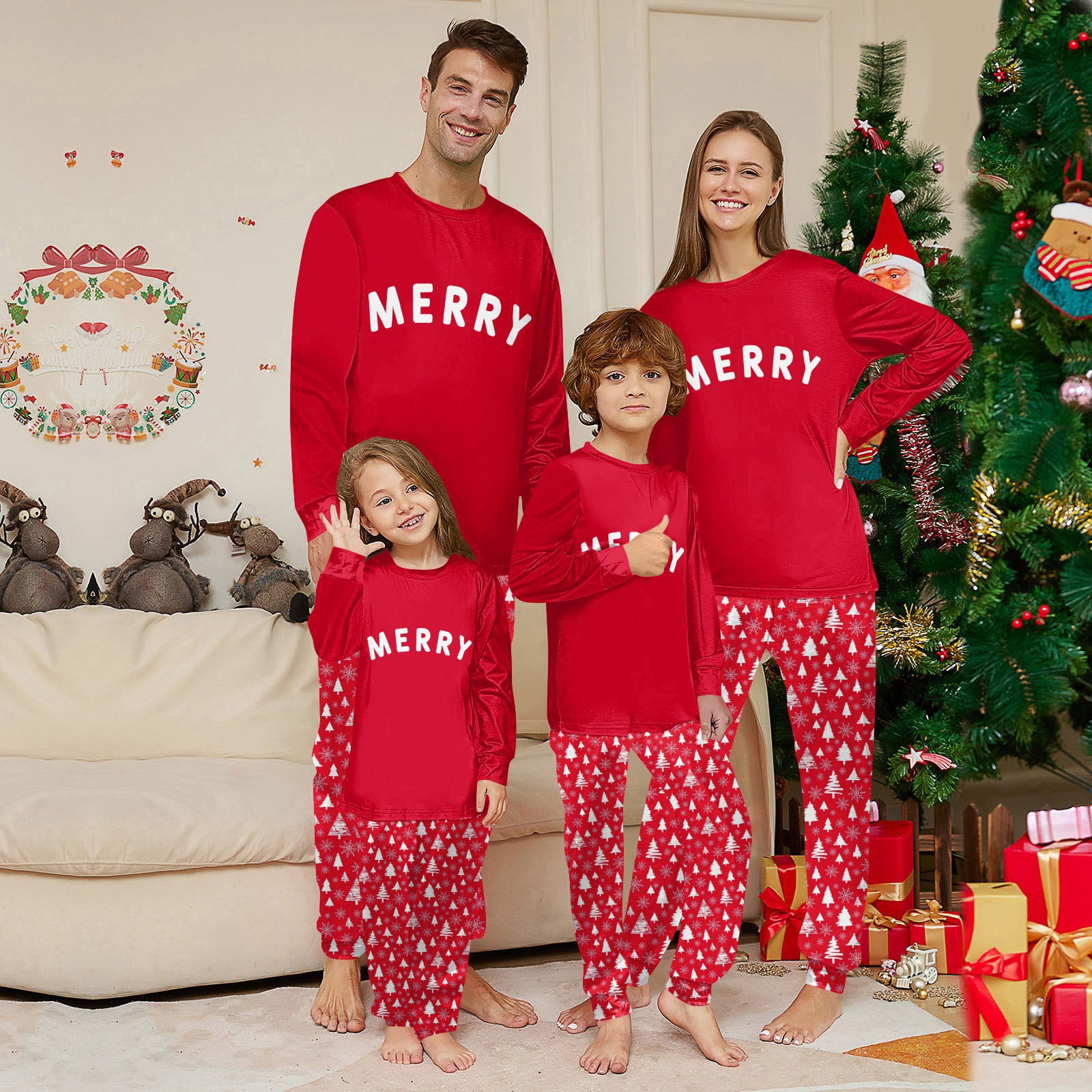 Tplvbz Christmas Pajamas for Family, Christmas Pjs Top and Pajama Pants ...