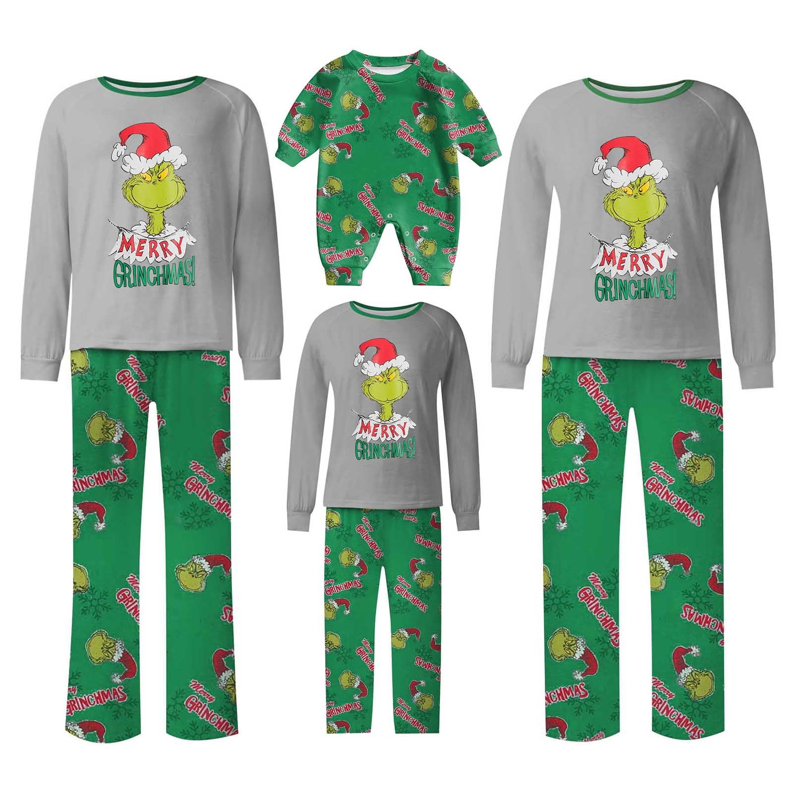 Tplvbz Family Christmas Pajamas Matching Sets Grinch,Grinch Pjs Top and ...