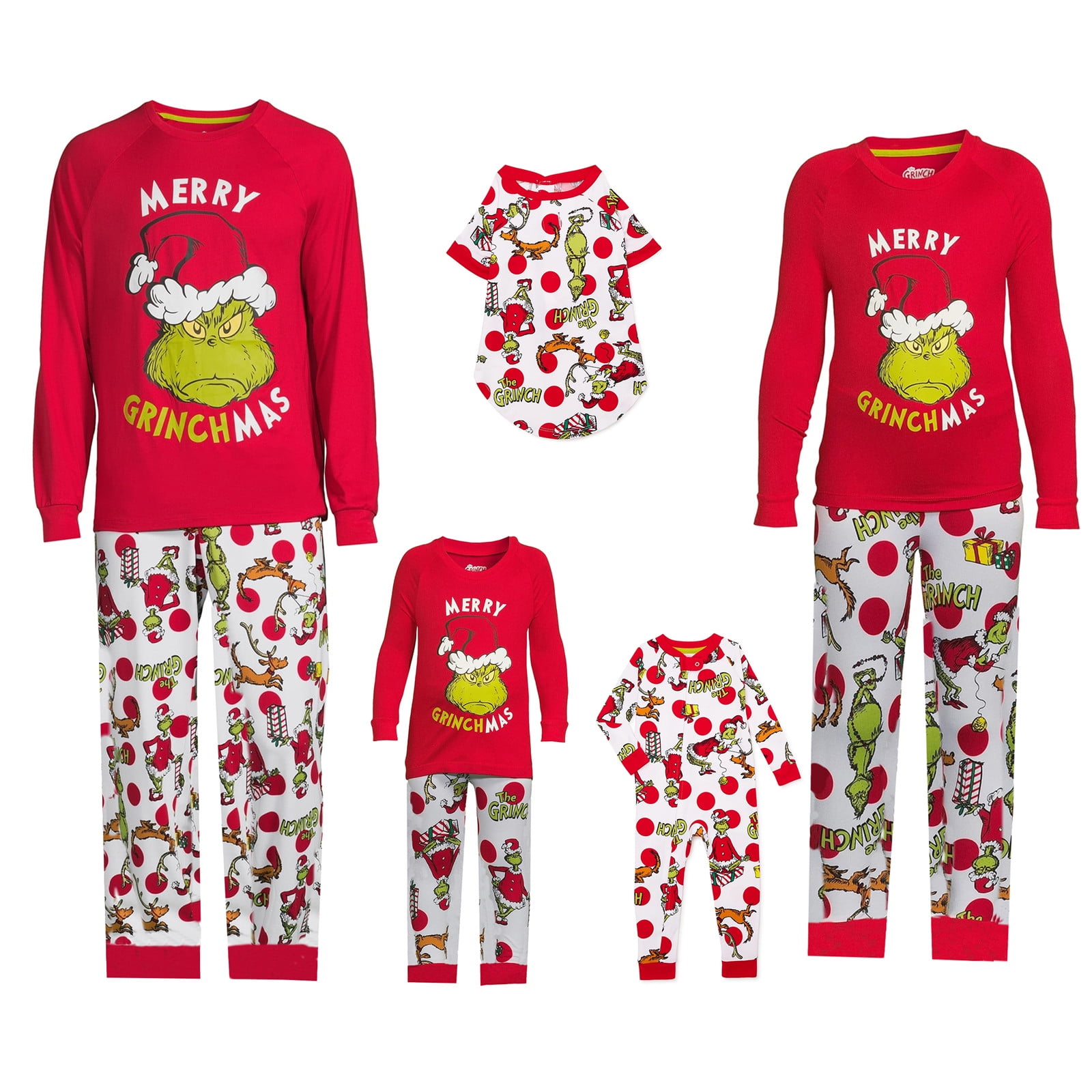 Tplvbz Grinch Christmas Pajamas for Family - Grinch Family Christmas Pajamas Matching Sets, Cute ...