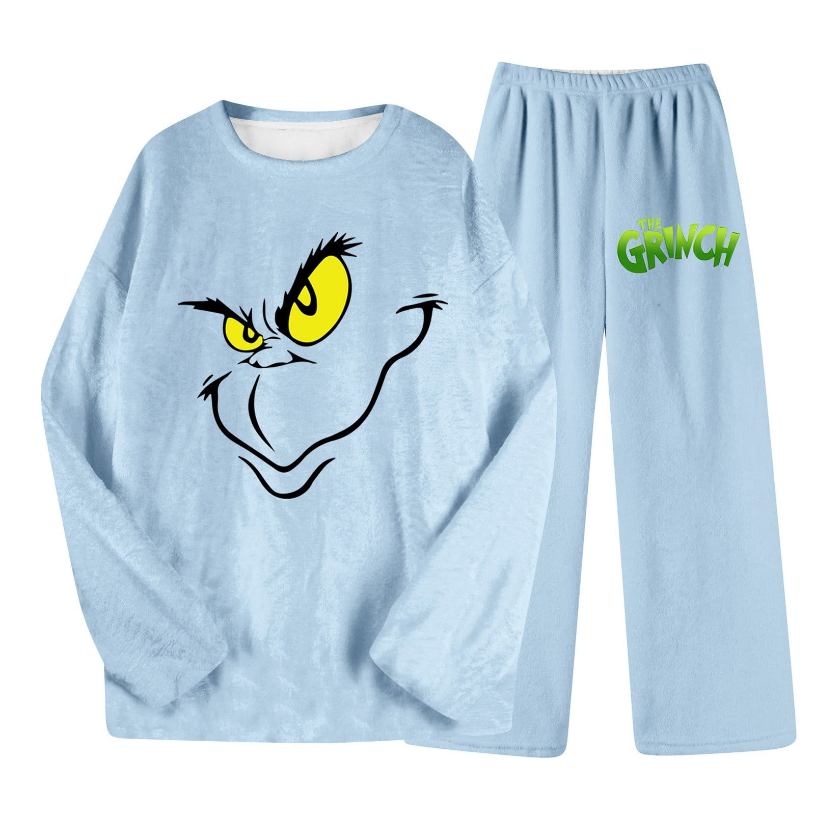 Tplvbz Grinch Pajama Set Women's Grinch Santa Fleece Grinch Christmas ...