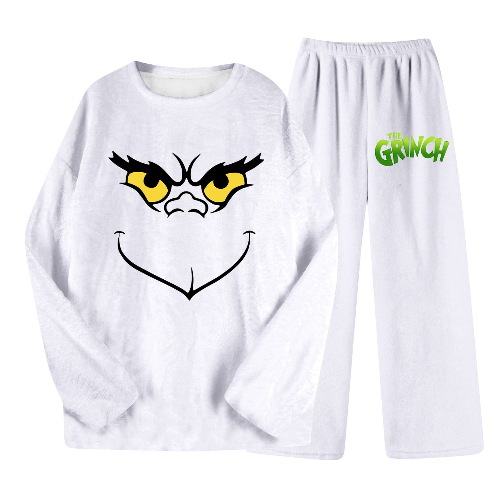 Tplvbz Grinch Pajama Set Women's Grinch Santa Fleece Grinch Christmas ...