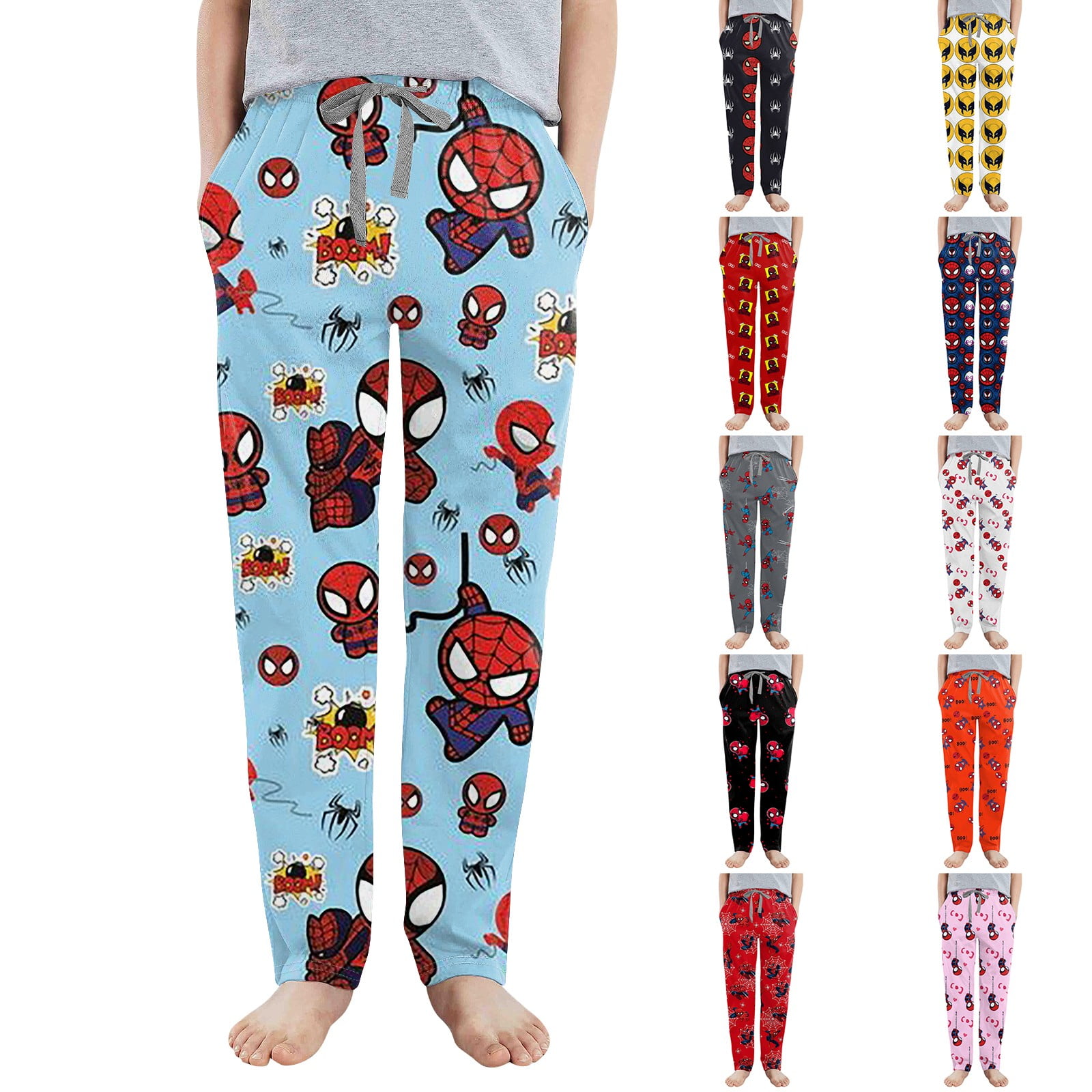 Tplvbz Kids Spiderman Pajama Pants Holiday Elastic Waist Cute Spiderman ...