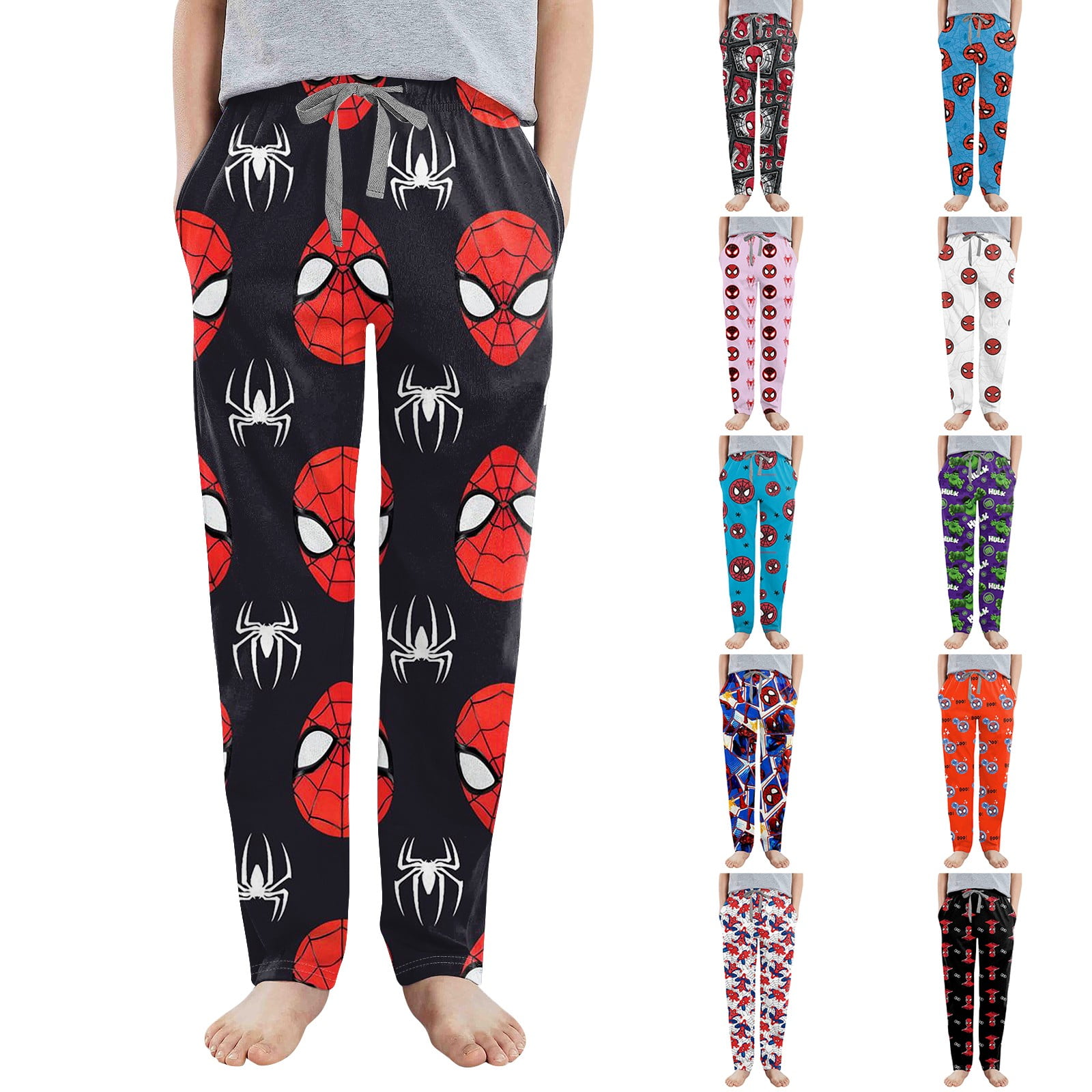 Tplvbz Kids Spiderman Pajama Pants Holiday Elastic Waist Cute Spiderman ...