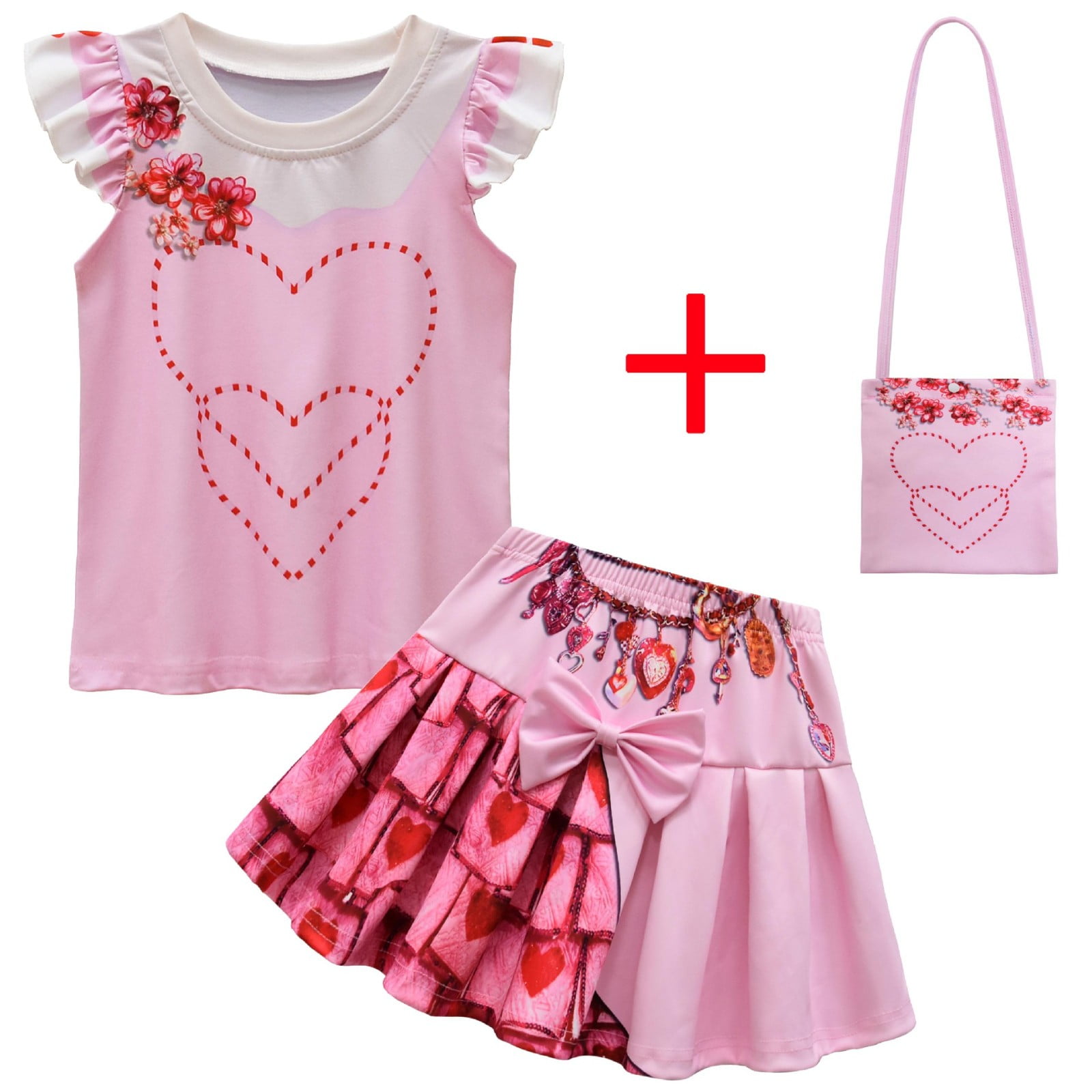 Tplvbz Red Descendants Costume for Girls - Princess Dresses with ...