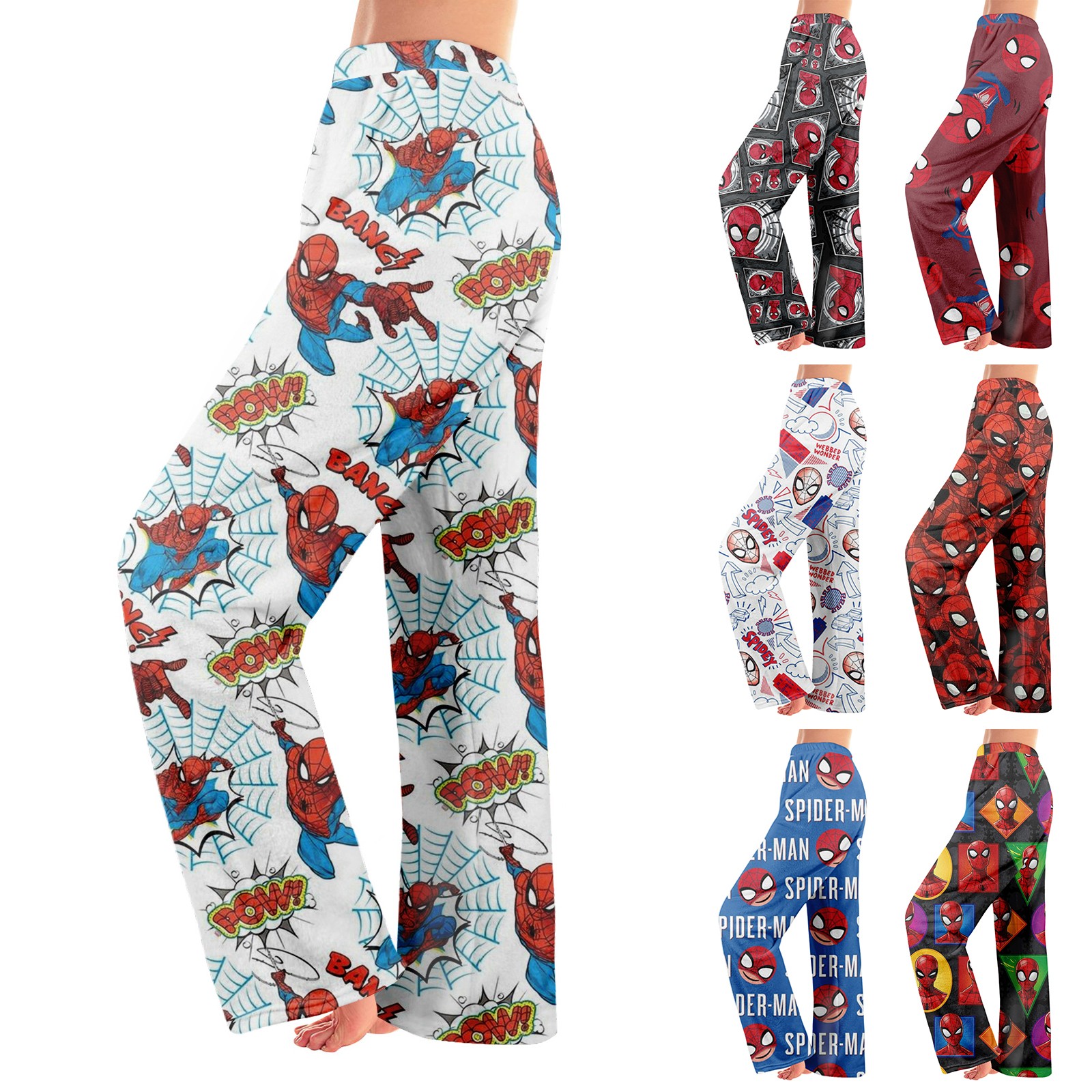 Tplvbz Spiderman Valentine's Day Christmas Flannel Pajama Pants Women ...