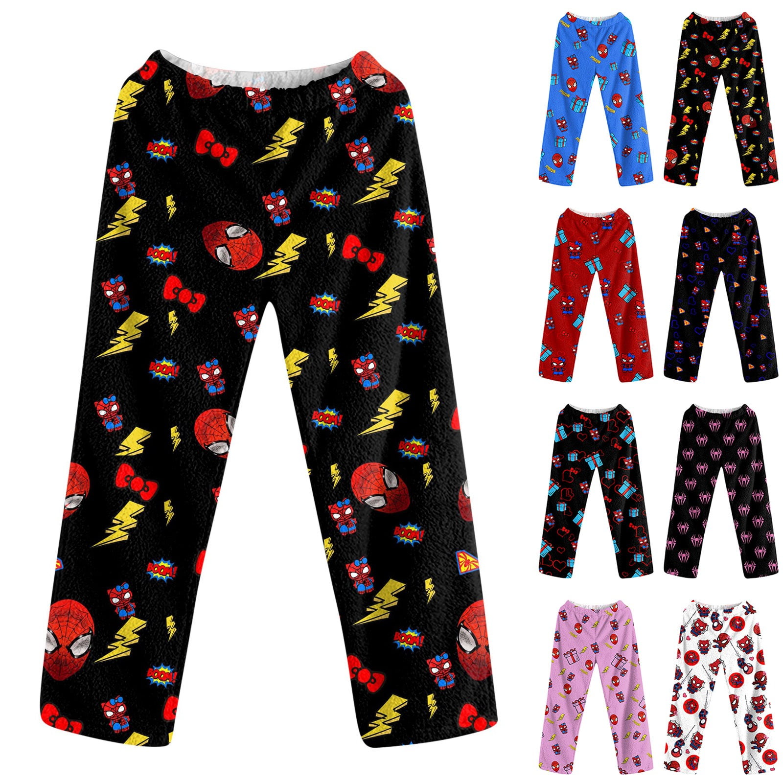 Tplvbz Superhero Spiderman Valentine's Day Flannel Pajama Pants Women ...