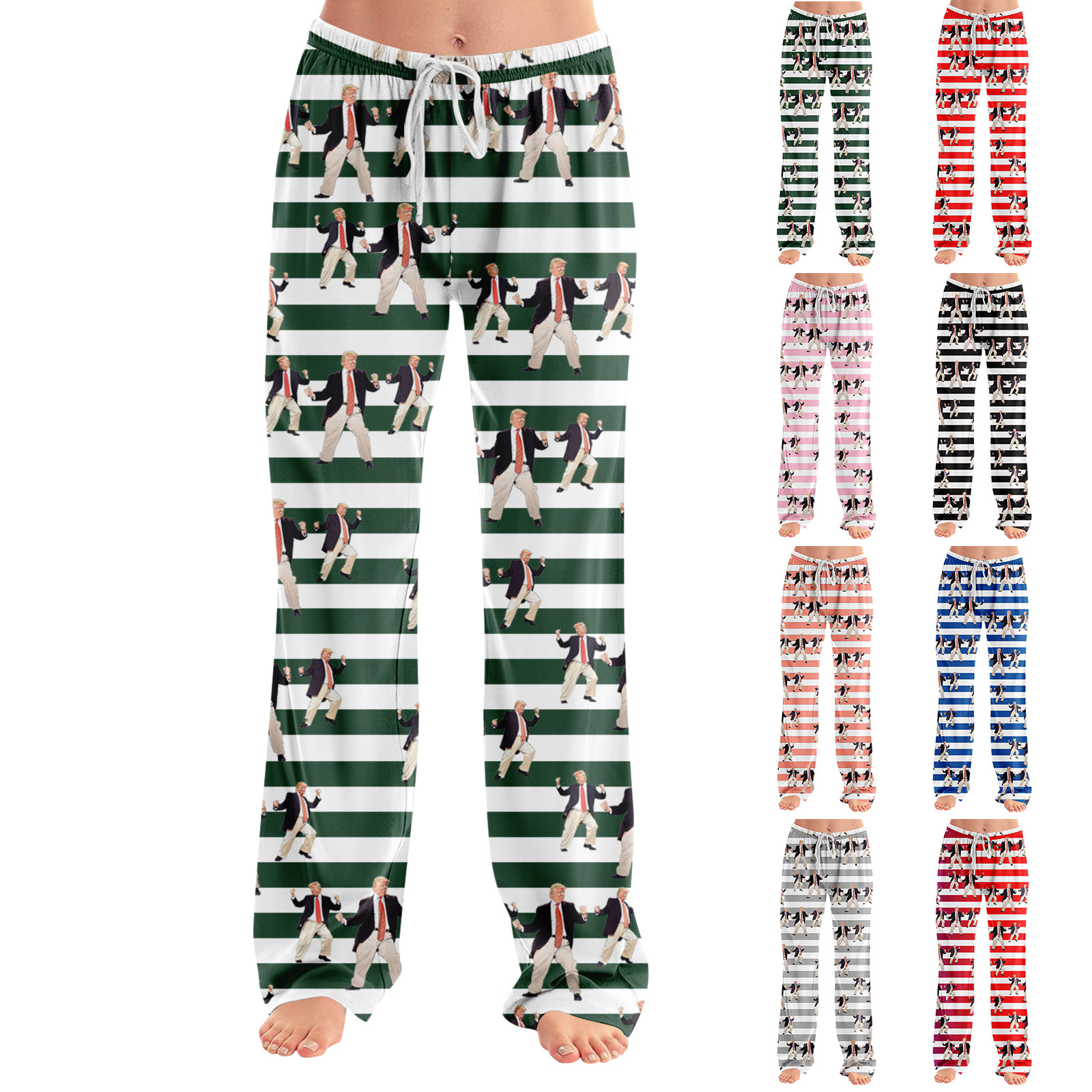 Tplvbz Trump Valentine's Day Pajama Pants Women Holiday Wide Leg Trump ...