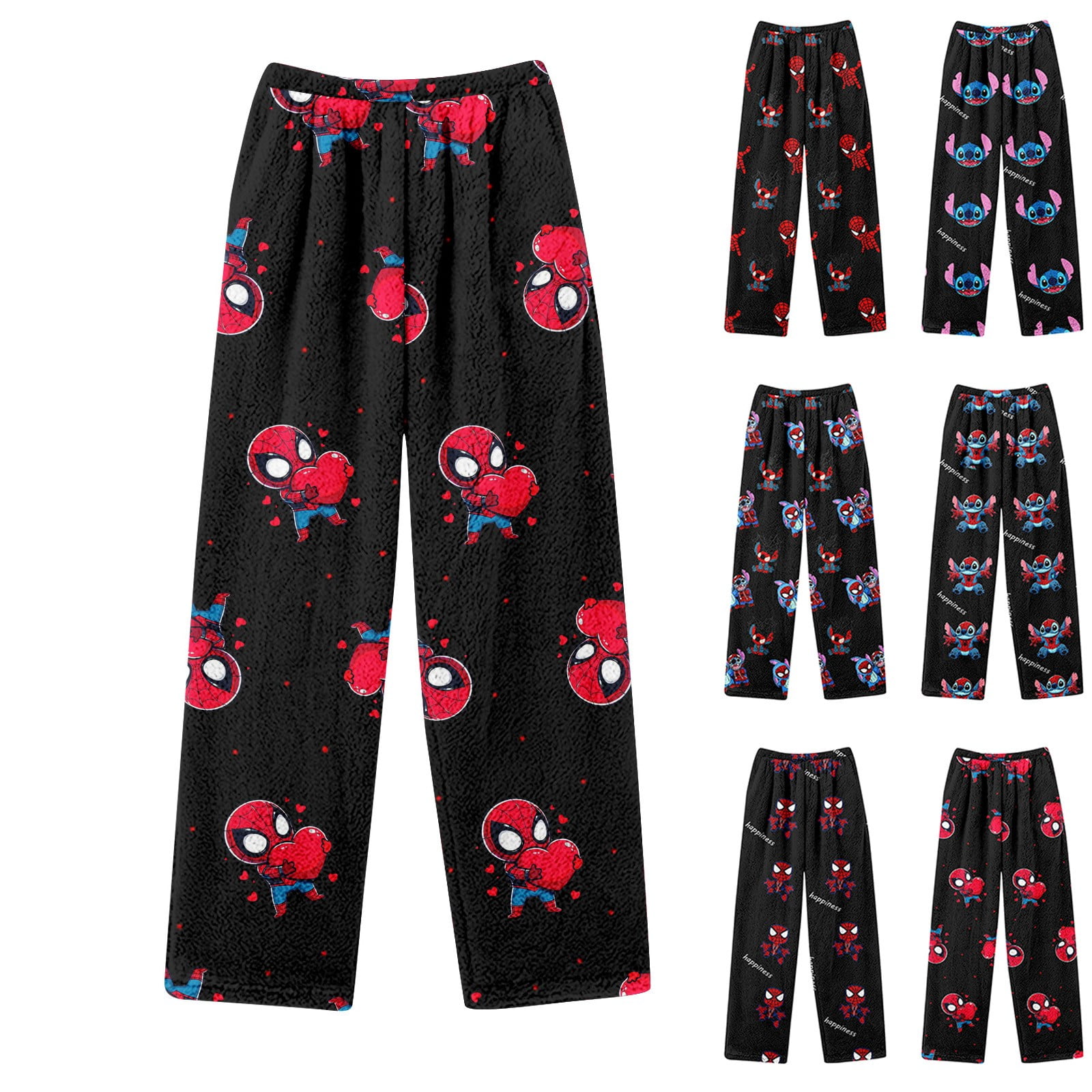 Tplvbz Womens Flannel Spiderman Pajama Pants Valentine's Day Holiday ...