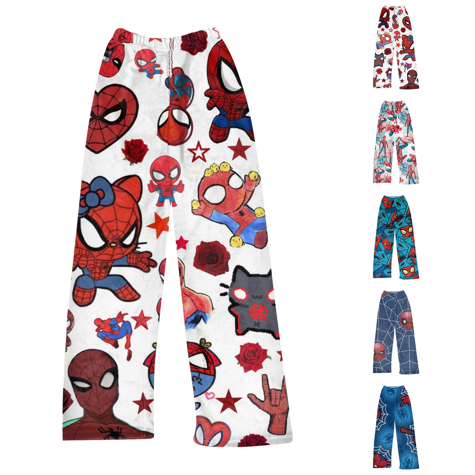 Tplvbz Womens Flannel Spiderman Pajama Pants Valentine's Day Holiday ...