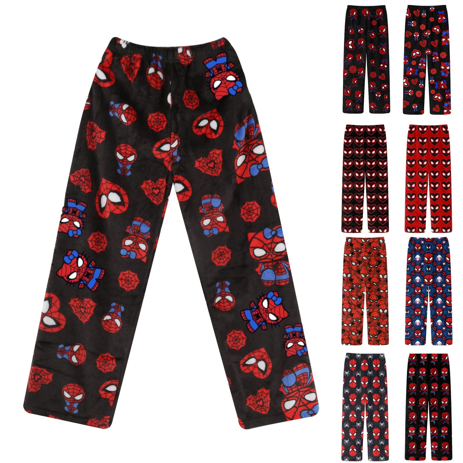 Tplvbz Womens Flannel Spiderman Pajama Pants Valentine's Day Holiday ...
