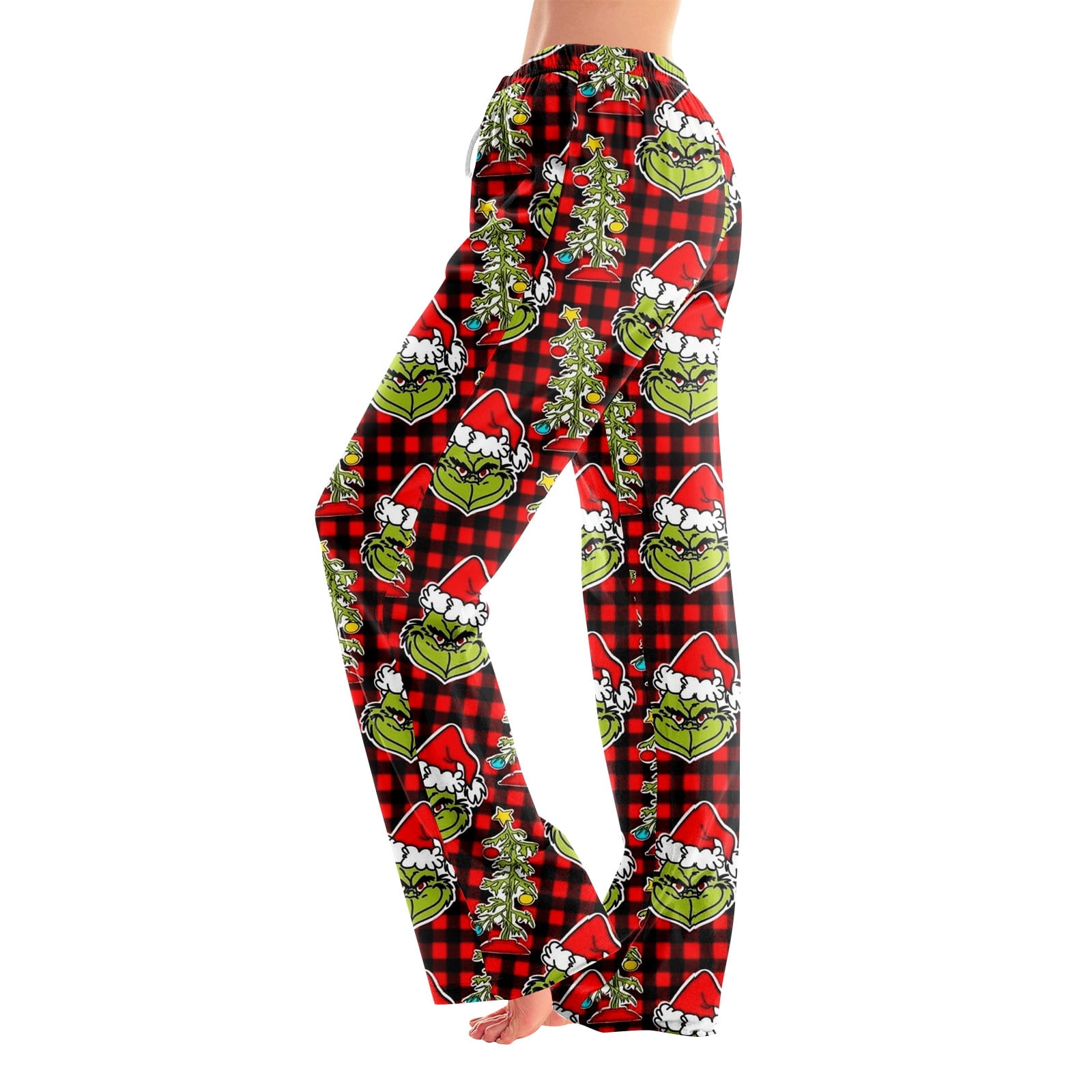 Tplvbz Womens Grinch Christmas Pajama Pants Holiday Elastic Waist Cute ...