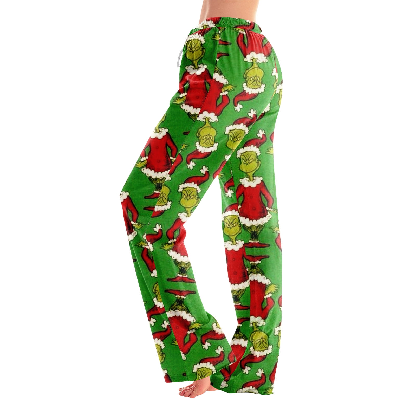 Tplvbz Womens Grinch Christmas Pajama Pants Holiday Elastic Waist Cute ...