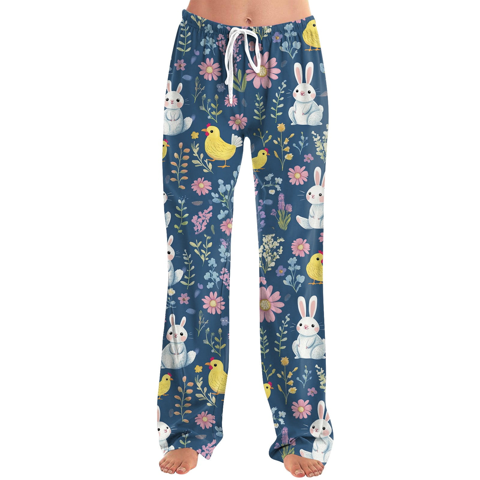 Tplvbz Womens Pajama Pants Easter Bunny Funny Holiday Eggs Pj Pants ...