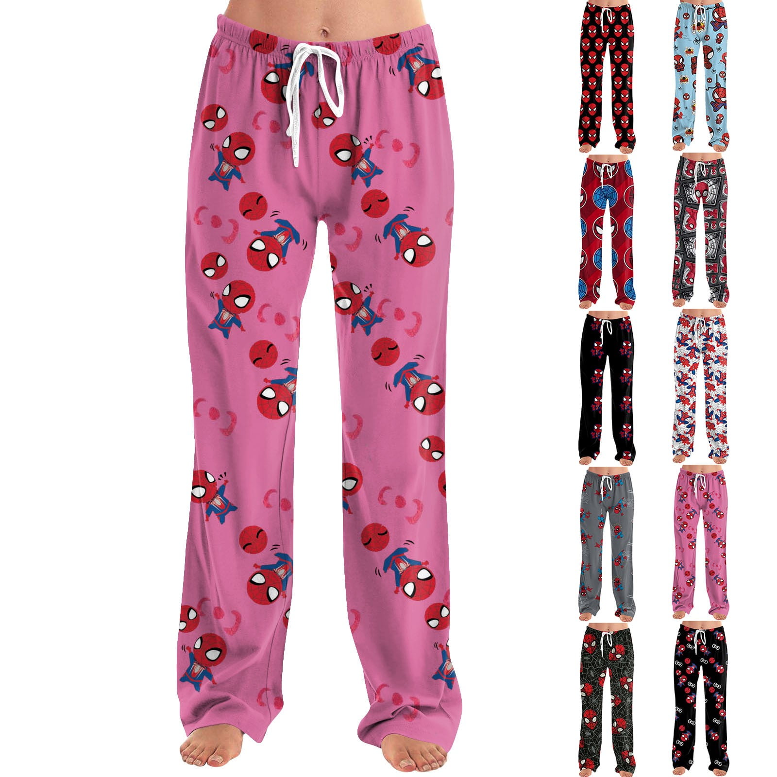 Tplvbz Womens Spiderman Pajama Pants Holiday Elastic Waist Cute ...